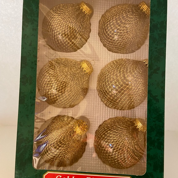 KMart | Holiday | Vintage Retired Kmart Gold Netted Glass Ball ...